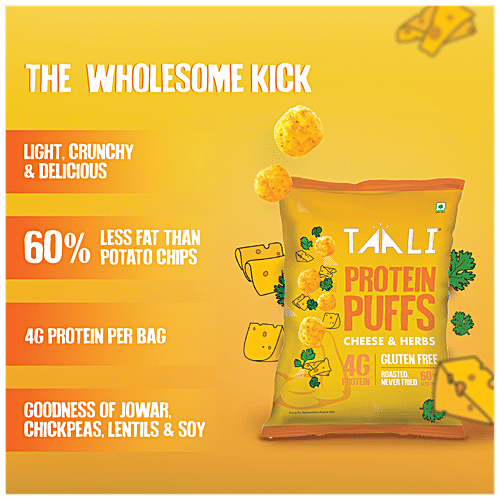 Buy TAALI Protein Puffs - Cheese & Herbs, Roasted, Non-Fried, Gluten ...