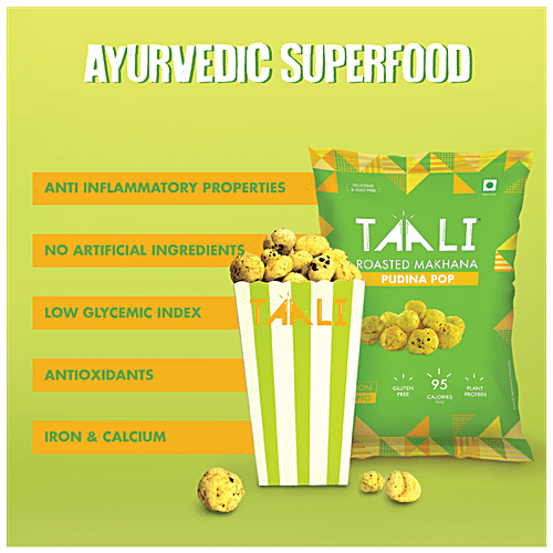 Buy TAALI Roasted Makhana - Pudina Pop, Non-GMO, Plant-Protein, Gluten ...