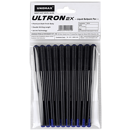 Buy Unomax Ultron 2X Liquid Ball Pen - Jet Ink, For Smooth Writing, 0.7 ...