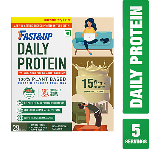 Buy Fast&Up Daily Protein - 100% Plant Based, No Added Sugar, Vanilla ...