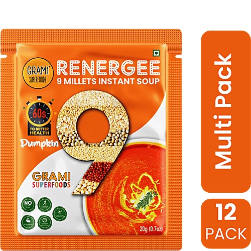 Buy GRAMI SUPERFOODS Renergee 9 Millets Instant Soup - Pumpkin, Gluten ...
