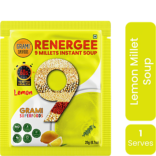 Buy GRAMI SUPERFOODS Renergee 9 Millets Instant Soup - Lemon, Gluten ...