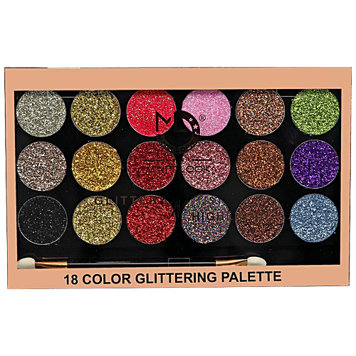 Buy Mattlook Glitterz N Highlight 18 Color Glittering Eyeshadow Palette ...