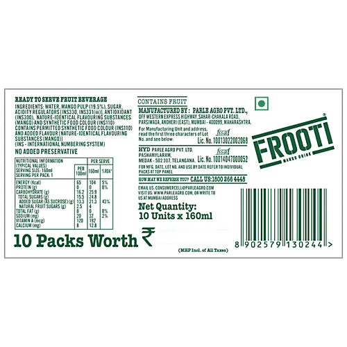 Buy Frooti Mango Drink - Ready To Serve Fruit Beverage Online at Best ...