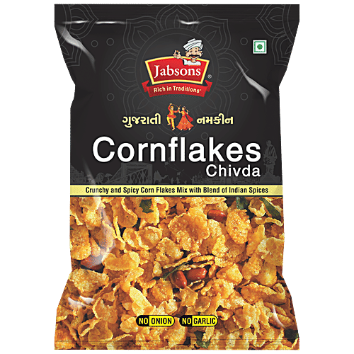 Buy JABSONS Gujarati Namkeen - Cornflakes Chivda, Blend Of Indian ...