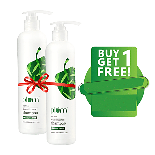 Buy Plum Tea Tree Dandruff Clear Shampoo - Fragrance Free, Nourishes ...