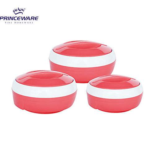 Buy Princeware Casserole Set - Inner Steel, Insulated, Pink, Solar ...