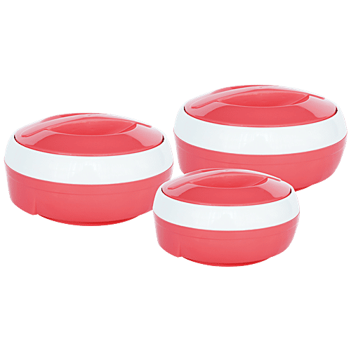 Buy Princeware Casserole Set - Inner Steel, Insulated, Pink, Solar ...