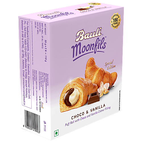 Buy Bauli Moonfils Choco & Vanila - Puff Rolls With Creme Filling ...