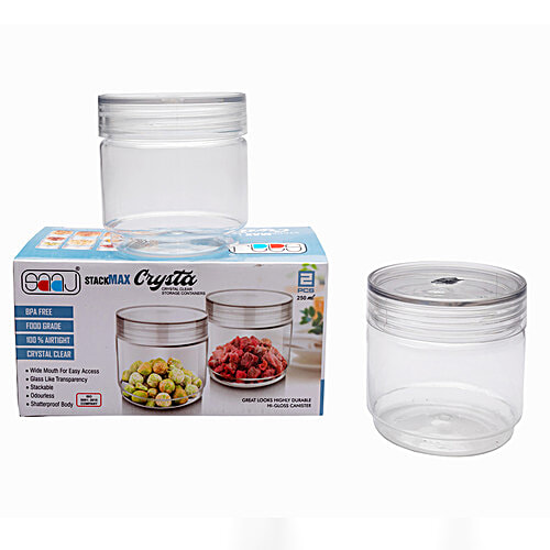 Buy Saaj Crysta Storage Container - Plastic, Transparent Body & Lid ...
