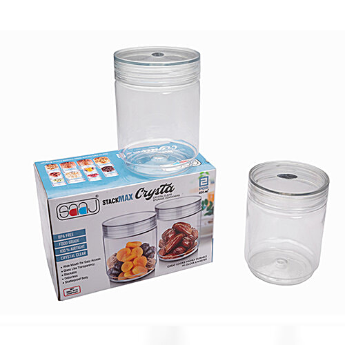 Buy Saaj Crysta Storage Container - Plastic, Transparent Body & Lid ...