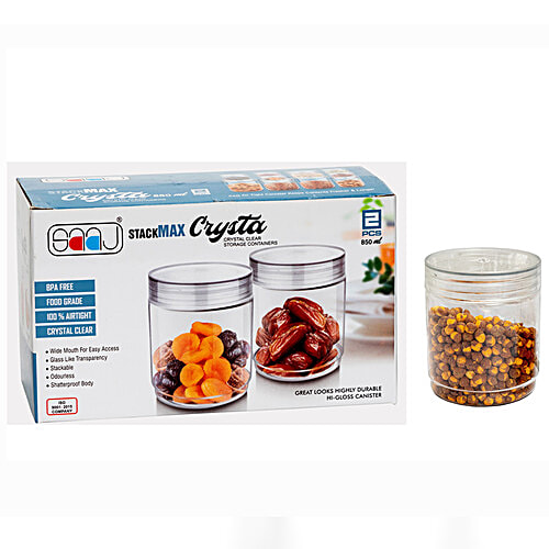 Buy Saaj Crysta Storage Container - Plastic, Transparent Body & Lid ...