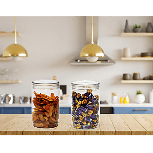 Buy Saaj Crysta Storage Container - Plastic, Transparent Body & Lid ...