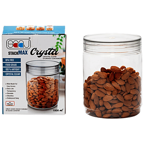 Buy Saaj Crysta Storage Container - Plastic, Transparent Body & Lid ...