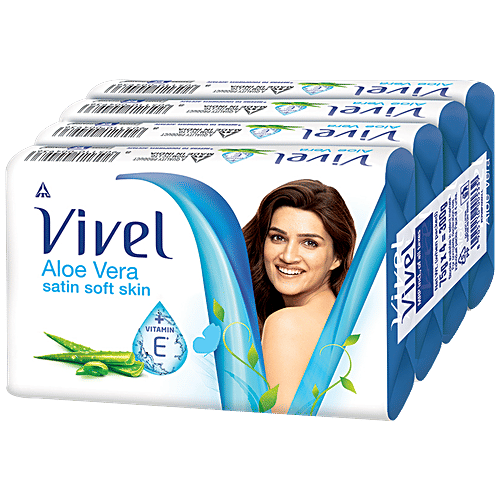 Buy Vivel Aloe Vera Soap, For Satin Soft Skin, Enriched with Aloe Vera ...
