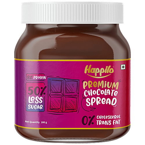 Buy Happilo Premium Chocolate Spread - Protein-Rich, 50% Less Sugar ...