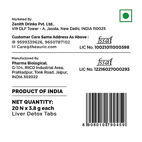 Buy Auric Liver Detox Effervescent Tablets - Fizzy Water, Clinically ...