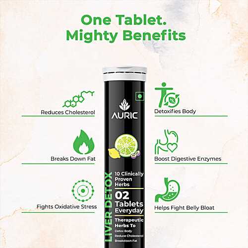 Buy Auric Liver Detox Effervescent Tablets - Fizzy Water, Clinically ...