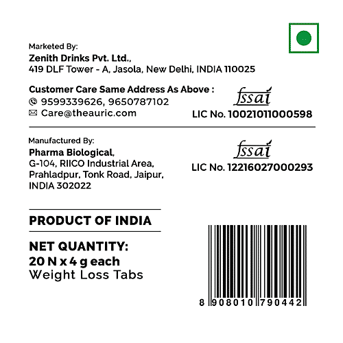 Buy Auric Get Slim Effervescent Tablets - Green Coffee, Green Tea ...