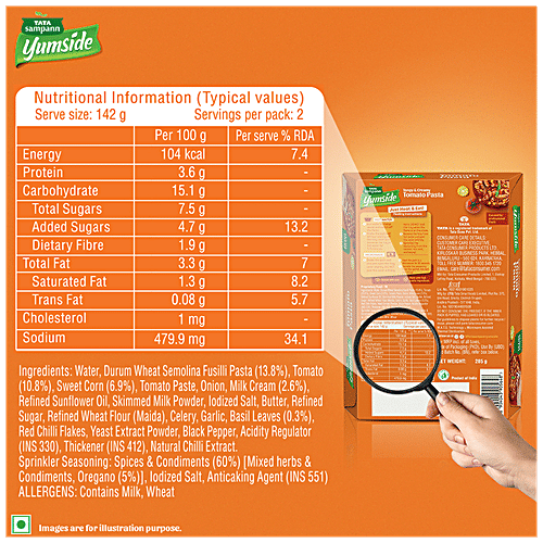 Buy Tata Sampann Yumside tomato-pasta-tangy-creamy-ready-to-eat-meal ...
