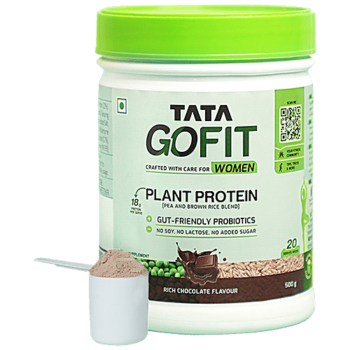 Buy Tata GoFit Plant Protein Powder - Rich Chocolate Flavour, For Women ...