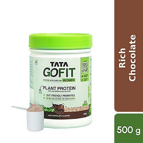 Buy Tata GoFit Plant Protein Powder - Rich Chocolate Flavour, For Women ...