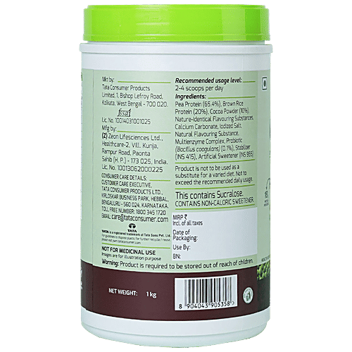 Buy Tata GoFit Plant Protein Powder - Rich Chocolate Flavour, For Women ...