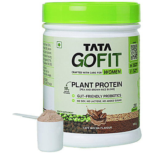 Buy Tata GoFit Plant Protein Powder - Café Mocha Flavour, For Women ...