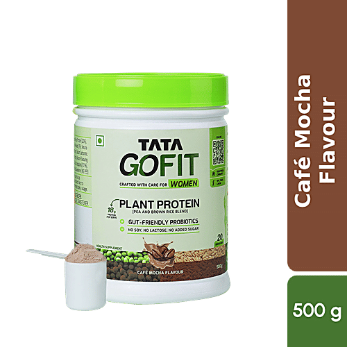 Buy Tata GoFit Plant Protein Powder - Café Mocha Flavour, For Women ...