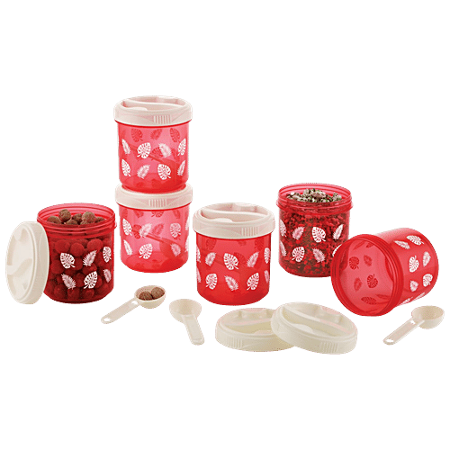 Buy Pratap Container With Spoon - High Quality Plastic, Assorted Colour ...