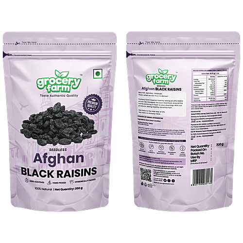 Buy Grocery Farm Afghan Black Raisins - Seedless, 100% Natural, Premium ...