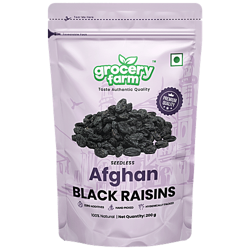 Buy Grocery Farm Afghan Black Raisins - Seedless, 100% Natural, Premium ...
