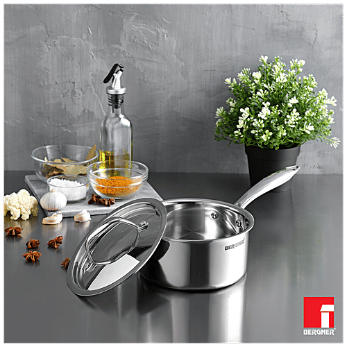Buy Bergner Tri-Pro Triply Stainless Steel Sauce/ Milk Pan With Lid ...