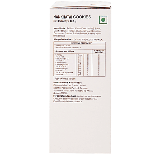 Buy The Baker's Dozen Nankhatai Cookies - Made With Pure Ghee, Soft ...