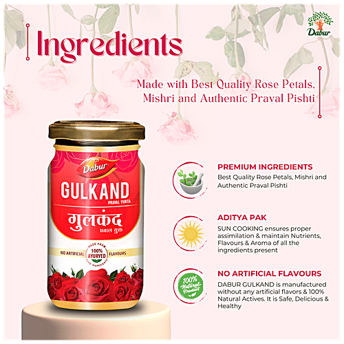 Buy Dabur Gulkand - Praval Yukta, Made From Pure Ingredients, No ...