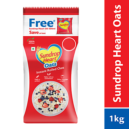 Buy Sundrop Heart Oats - Instant Rolled Oats, High In Protein Online at ...