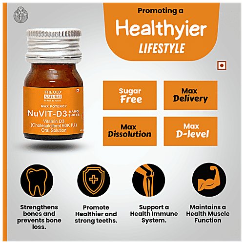 Buy The Old Natural Nuvit-D3 Vitamin D3 Nan Shots - 60K IU, Sugar Free ...