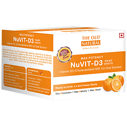 Buy The Old Natural Nuvit-D3 Vitamin D3 Nan Shots - 60K IU, Sugar Free ...