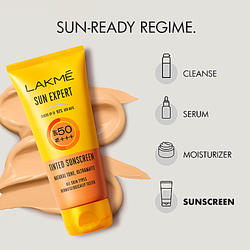 Buy Lakme Sun Expert Tinted Sunscreen - SPF 50, PA+++, Natural Tone ...