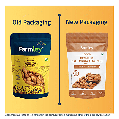 Buy Farmley Premium California Almonds - Rich In Protein, Unpolished ...