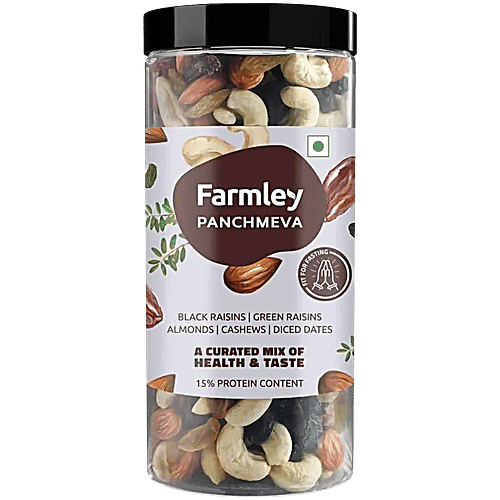Buy Farmley Mix Dry Fruit Panchmeva - Almond, Cashew, Dates, Black ...