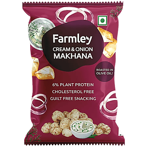 Buy Farmley Cream & Onion Makhana Roasted In Olive Oil Online at Best ...