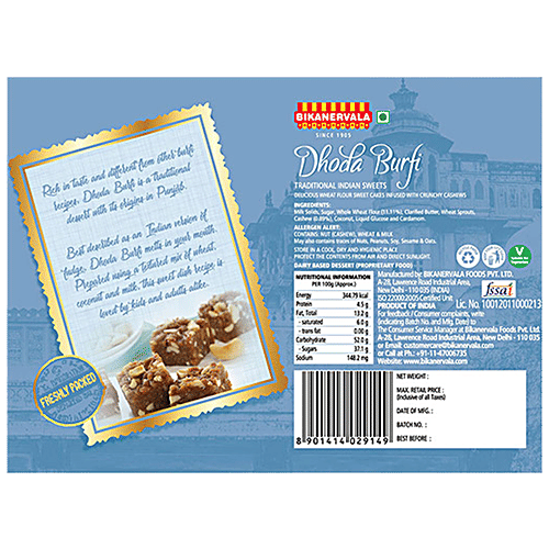 Buy Bikanervala Dhoda Burfi - Traditional Indian Sweets, Freshly Packed ...
