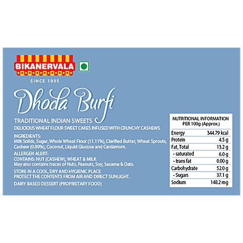 Buy Bikanervala Dhoda Burfi - Traditional Indian Sweets, Freshly Packed ...