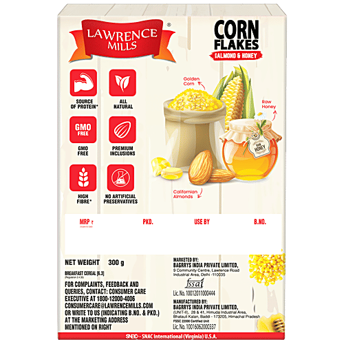 Buy Lawrence Mills Corn Flakes - Almond & Honey, Made With Real ...