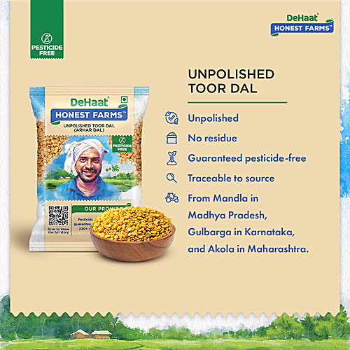 Buy Dehaat Honest Farms Unpolished Toor Dal/Arhar Dal - Pesticide Free ...
