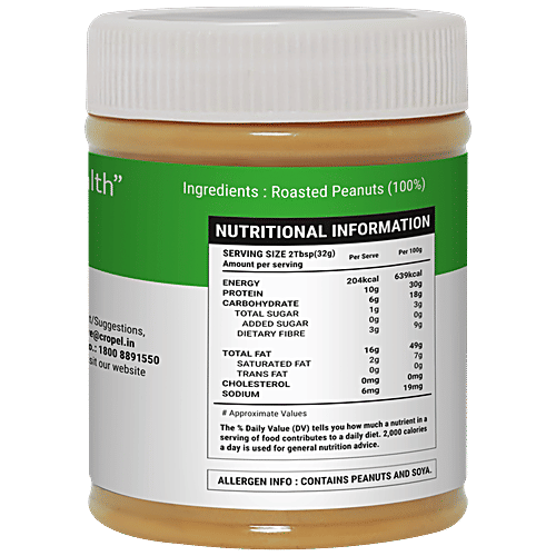 Buy Beanut 100% Natural Peanut Butter - Creamy, Rich In Protein & Fibre ...
