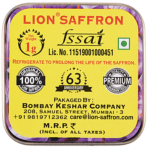 Buy LION SAFFRON Pure Kashmiri Lacha Kesar Certified Grade A+ ...