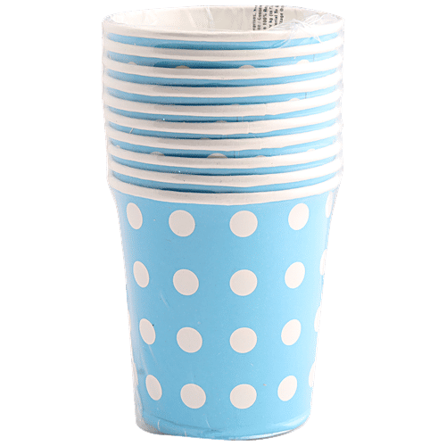 Buy Se7en Polka Dot Paper Glass - For Birthday Parties, Weddings, Blue ...