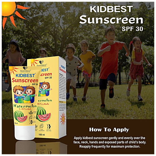 Buy HealthBest Kidbest - Sunscreen, Watermelon, SPF 30 UVA UVB, For ...